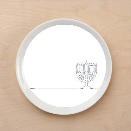 Hand Drawn Menorah Plate Accent – altoonastore