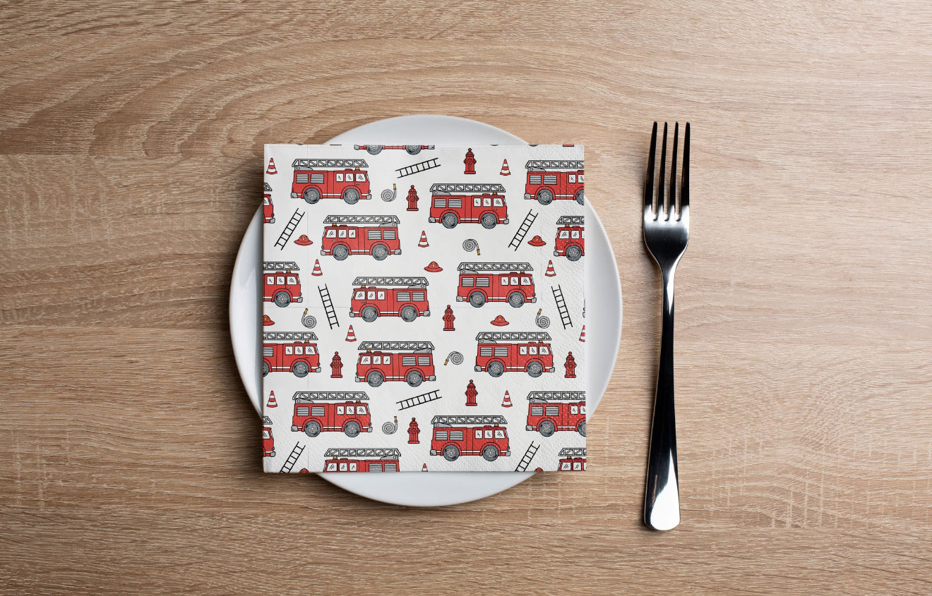 Fire Trucks Cocktail Napkin – altoonastore